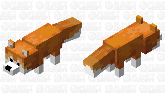 Brown & White Shiba Inu Minecraft Mob Skin