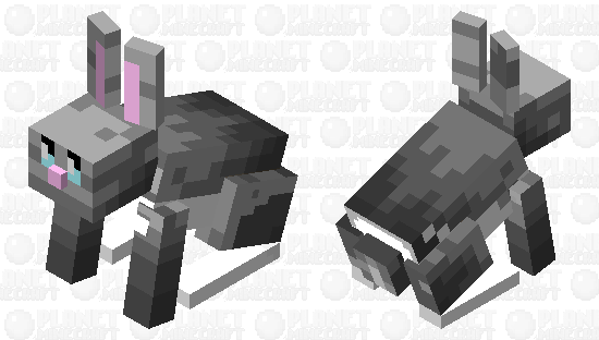 Grey Bunny Minecraft Mob Skin