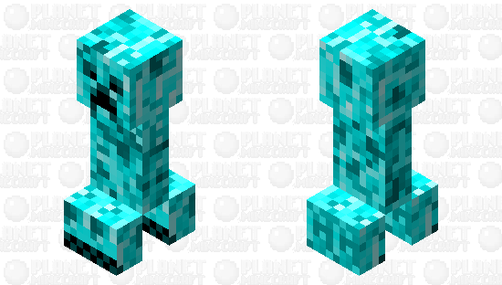 Cyan Creeper Minecraft Mob Skin
