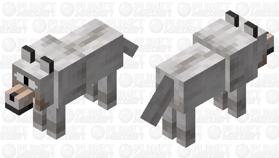 One eye Wolf Minecraft Mob Skin
