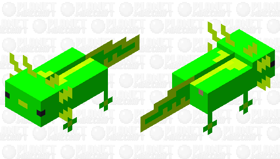 Green Axolotl Minecraft Mob Skin