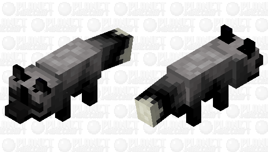 Black fox - rare red fox varient - sleeping Minecraft Mob Skin