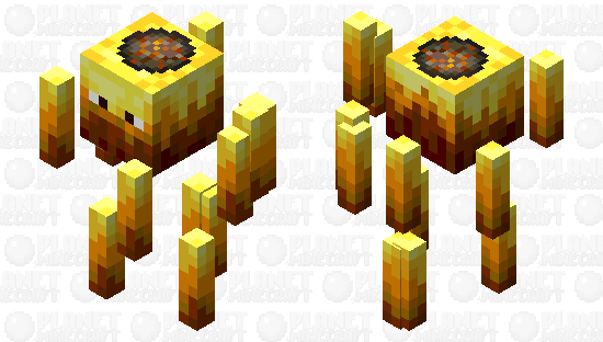 Blaze With Fire Ball On Top Minecraft Mob Skin