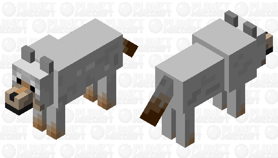 Red Tailed Wolf Minecraft Mob Skin