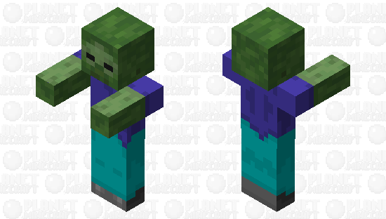 Zombie (Pants And Shirt Colours Swapped) Minecraft Mob Skin
