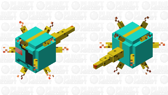 Frog king ( with flamethrower crown and tail ) Minecraft Mob Skin