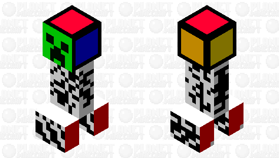 Coloured Creeper Minecraft Mob Skin