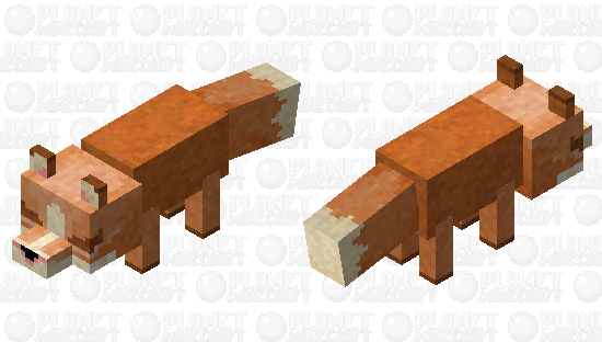 The Precious SLEEPING Green-Eyed Forest Fox Minecraft Mob Skin