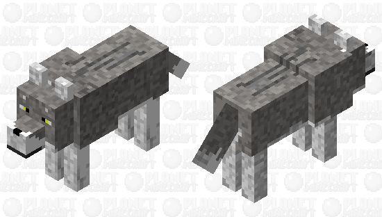 Grey Wolf (Wild Wolf) Minecraft Mob Skin