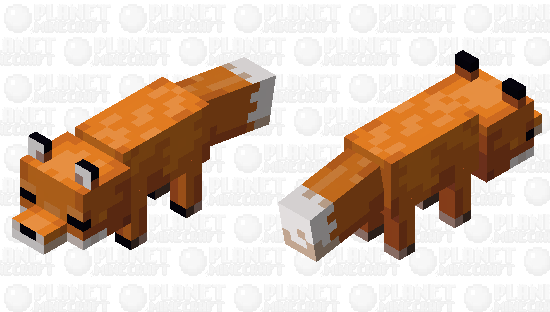 Standard Sleeping Fox at 2x Resolution Base Minecraft Mob Skin