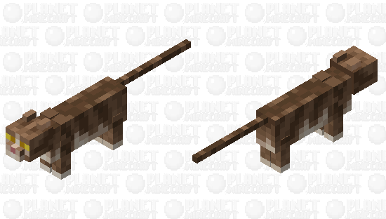 Standard Tabby Cat at 2x Resolution - Base Minecraft Mob Skin
