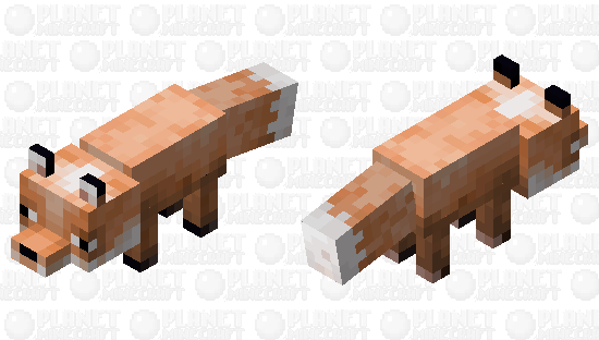Snowy Forest Fox Minecraft Mob Skin