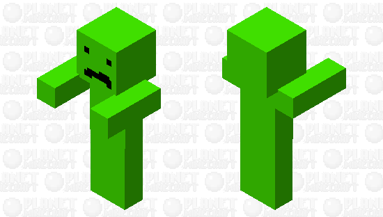 Sad emerald zombie piglin Minecraft Mob Skin