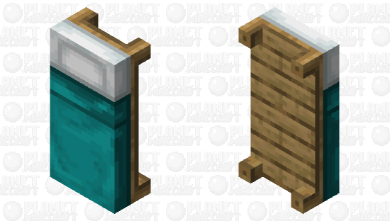 Standard Cyan Bed Texture in 2x Resolution - Base Minecraft Mob Skin