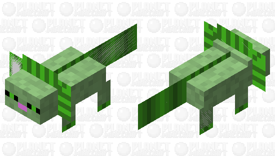Green Frilled Axolotl Minecraft Mob Skin