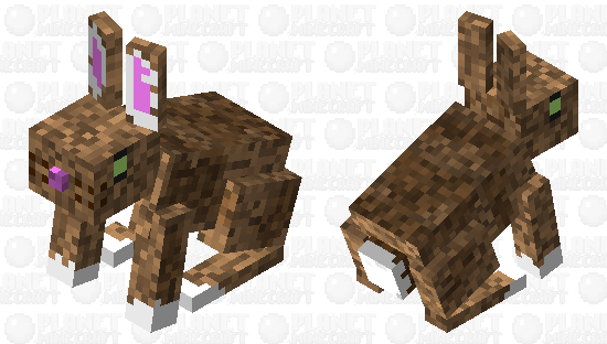 White Foot Bunny Minecraft Mob Skin