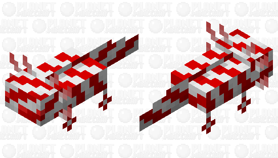 Candy Stripe Axolotl (Red) Minecraft Mob Skin