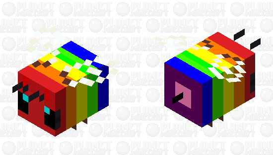 Rainbow Bee Minecraft Mob Skin