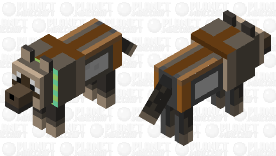 Indian cross wolf with custom collar. Minecraft Mob Skin