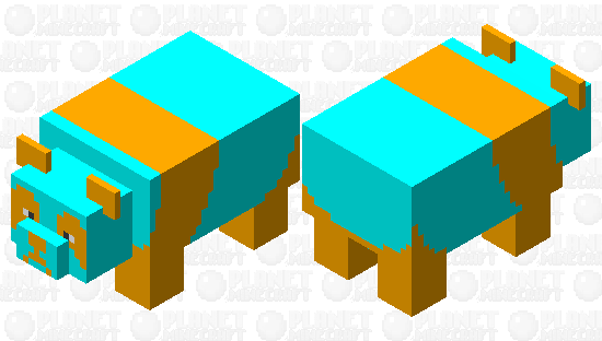 Gold and diamond panda Minecraft Mob Skin