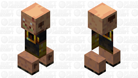 Piglin Brute Creeper 2d Minecraft Mob Skin