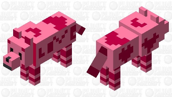 Knitted Heart Wolf Minecraft Mob Skin