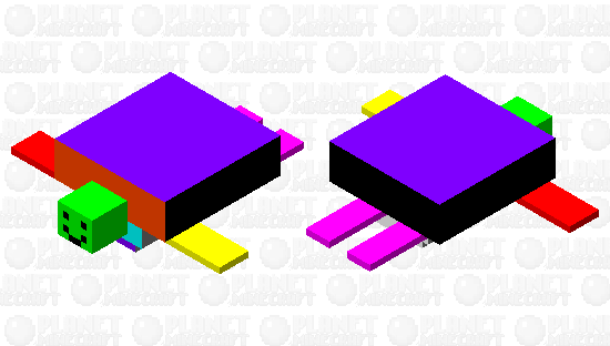 Rainbow Turtle Minecraft Mob Skin