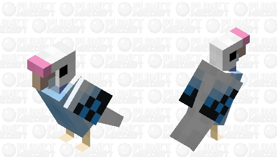 Blue-White Budgie Minecraft Mob Skin