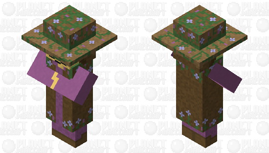 Frog Villager- Yellow/Blue (w/flowers) Minecraft Mob Skin