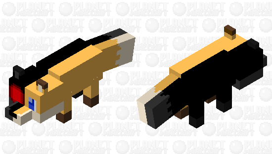 Half shadow fox Minecraft Mob Skin