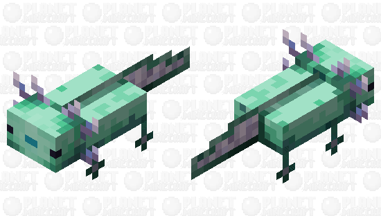 Turquoise purple axolotl Minecraft Mob Skin