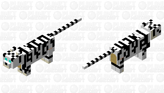 Black n white Tiger Minecraft Mob Skin