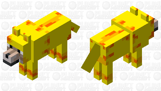 Fire Wolf Minecraft Mob Skin