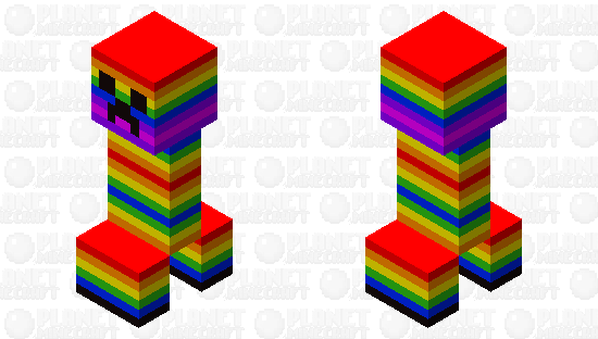 Rainbow Creeper Minecraft Mob Skin