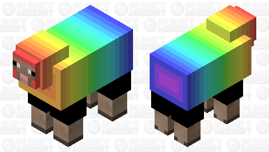 Rainbow Sheep Minecraft Mob Skin