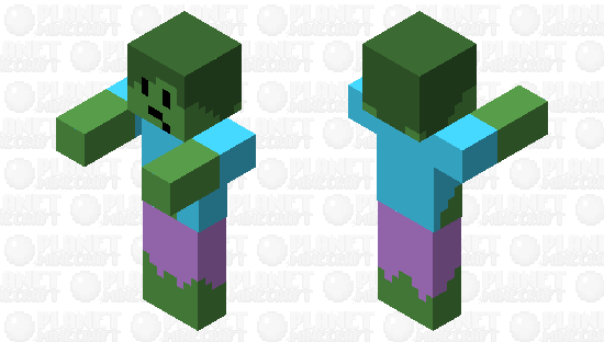 Simplified zombie Minecraft Mob Skin