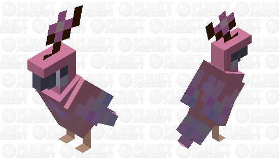 cherry Parrot with flower (ORIGANAL ONE) Minecraft Mob Skin