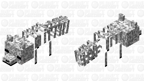 Skeleton Fox Minecraft Mob Skin