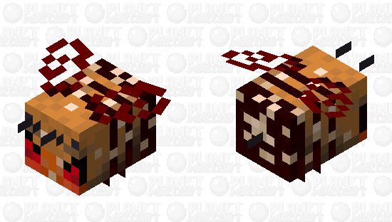 ANGRY Bee with RED and Nectar Minecraft Mob Skin