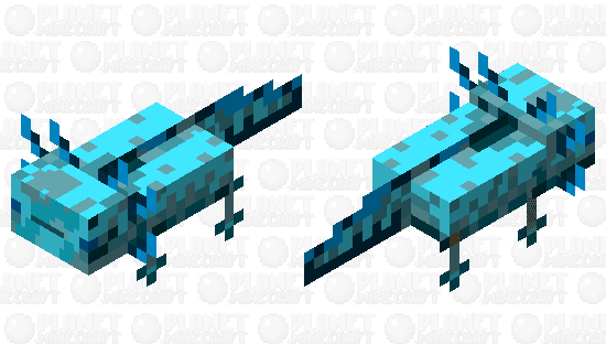 blue water-axolotl💦💧 Minecraft Mob Skin