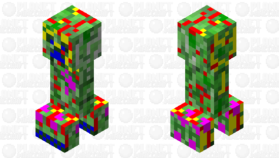 Weird Rainbow Creeper Minecraft Mob Skin