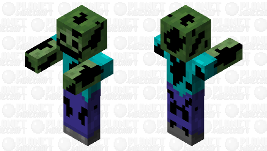 Distorted Zombie Minecraft Mob Skin