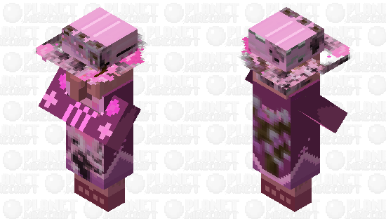 Cherry biome villager #4 (Cherry brim hat) Minecraft Mob Skin