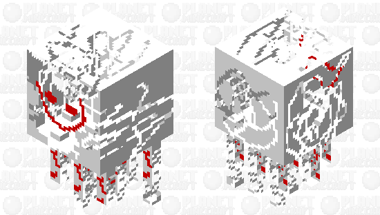 corupted TRANSPARENT CREEPY GHAST Minecraft Mob Skin