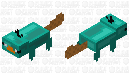 Perry the Platypus axolotl Minecraft Mob Skin