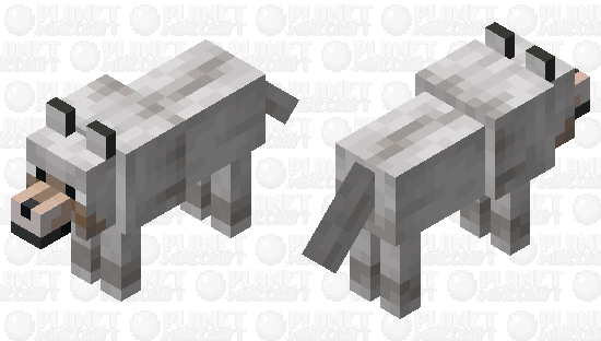 Standard Wolf Skin at 2x Resolution - Base Minecraft Mob Skin
