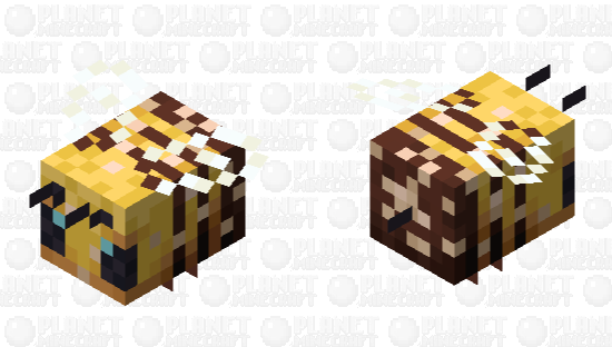 Standard Bee with Nectar Texture at 2x Resolution - Base Minecraft Mob Skin