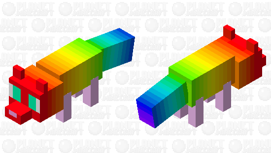 Rainbow Fox Bedrock Minecraft Mob Skin