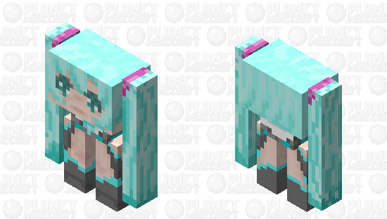 Hatsune Miku - V1 - Meh mood Minecraft Mob Skin