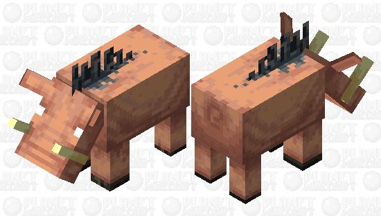 Standard Hoglin Texture in 2x Resolution - Base Minecraft Mob Skin